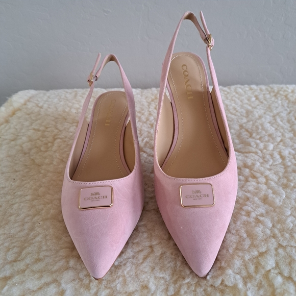 Coach | Shoes | Coach Jillian Pink Suede Slingbacks | Poshmark